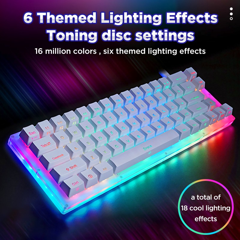 GamaKay K66 Mechanical Keyboard 66 Keys Gateron Switch Hot Swappable ...