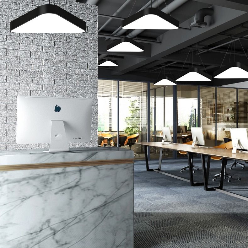 ledHollow Triangle Office Chandelier Modern Simple Commercial Art ...