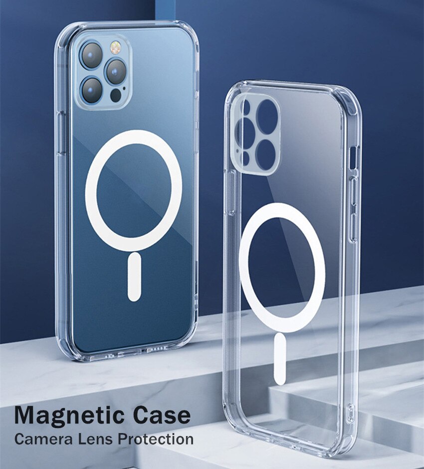 Camera Lens Protection Transparent Magnetic Case for iPhone 12 Pro Max ...
