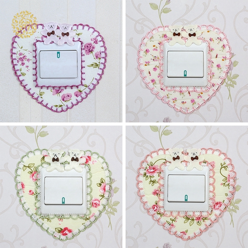 Home fabric switch set handmade peach heart switch sticker RY ...