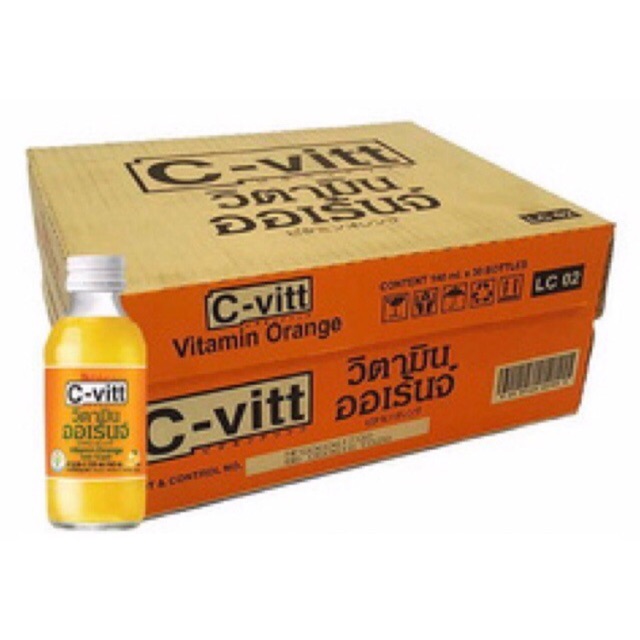 C-vitt ซีวิท เครื่องดื่มวิตามิน รสออเร้นจ์ ส้ม ขนาด 140ml/ขวด ลังละ30 ...