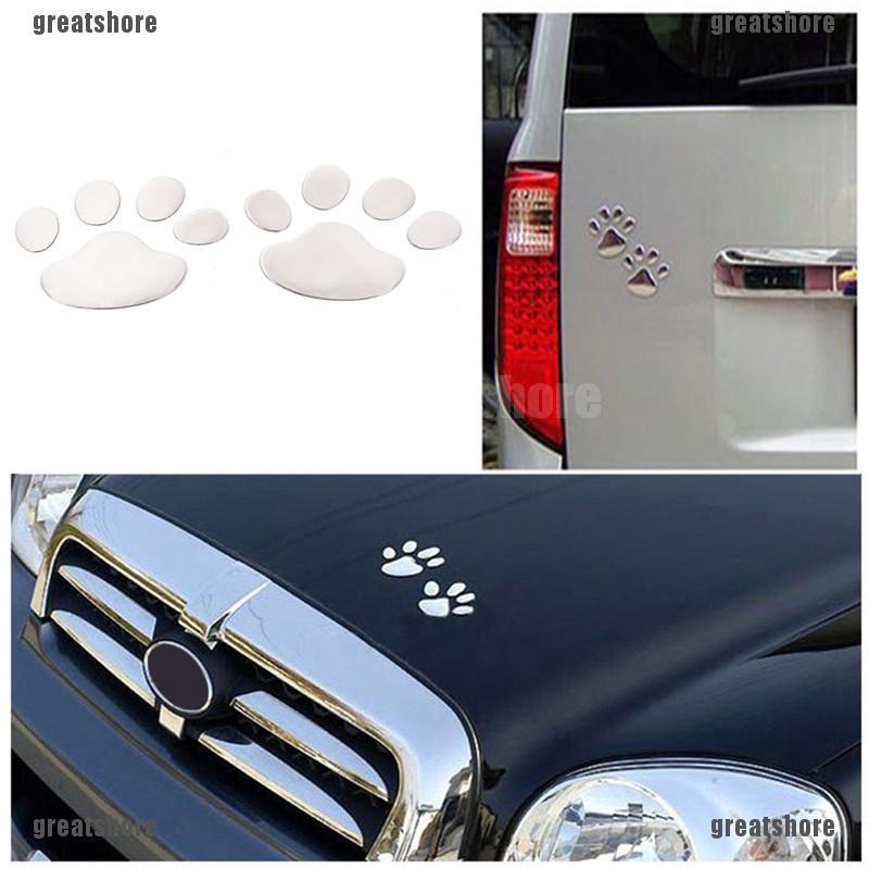 GRE2pcs 3D Dog Paw Footprint Car Sticker Decal Footprint Sticker ...