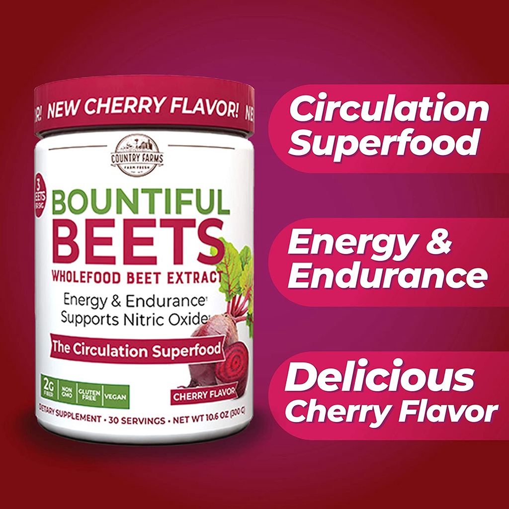 ผงบีทบริสุทธิ์ Bountiful Beets Whole Food Beet Extrac Cherry Flovor ...