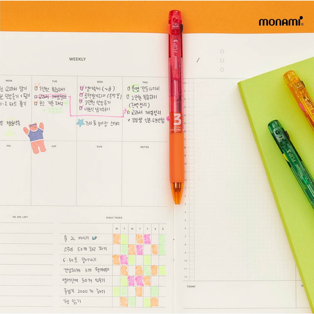 (หมึกสะท้อนแสงมาใหม่) ปากกกา 3 ระบบ Monami ปากกาลูกลื่น 3 ระบบ รุ่น ...