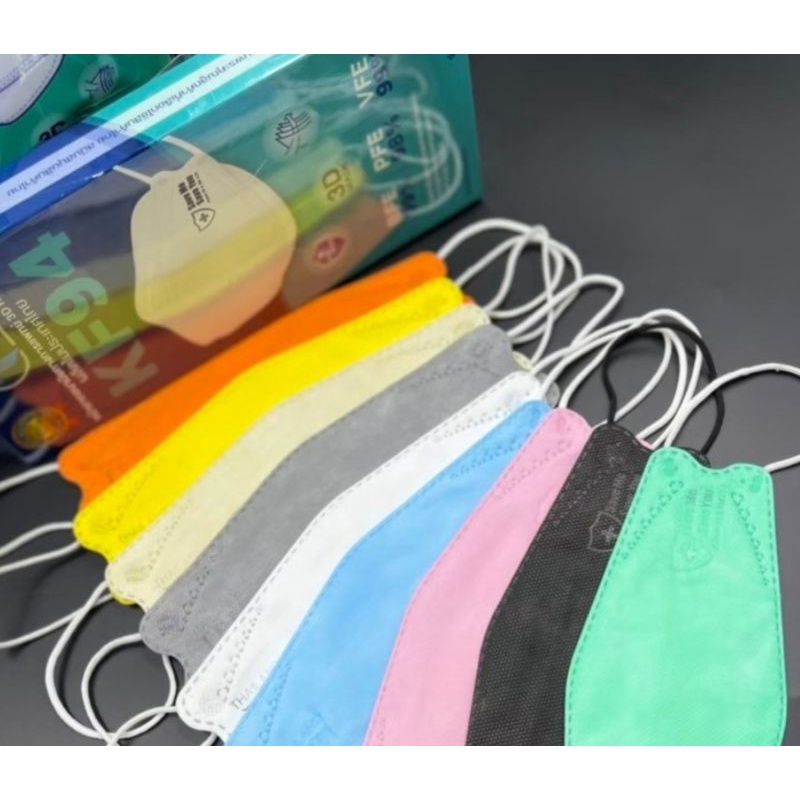 KF94 ไทยTPPทรง3D หนา4 ชั้น เหมาะกันรูปหน้าคนไทย เนื้อนุ่มมาก ไม่ขาดง่าย แนบกระชับใบหน้า ขายส่งยก ...