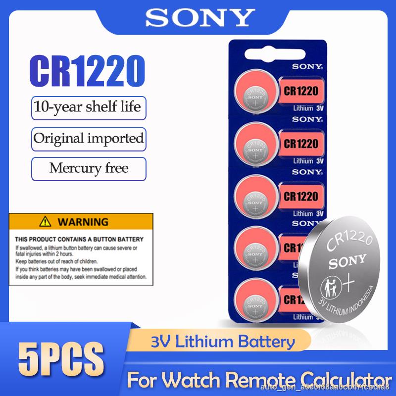 5PCSLOT Sony CR1220 CR 1220 ECR1220 GPCR1220 BR1220 LM1220 DL1220 3V ...