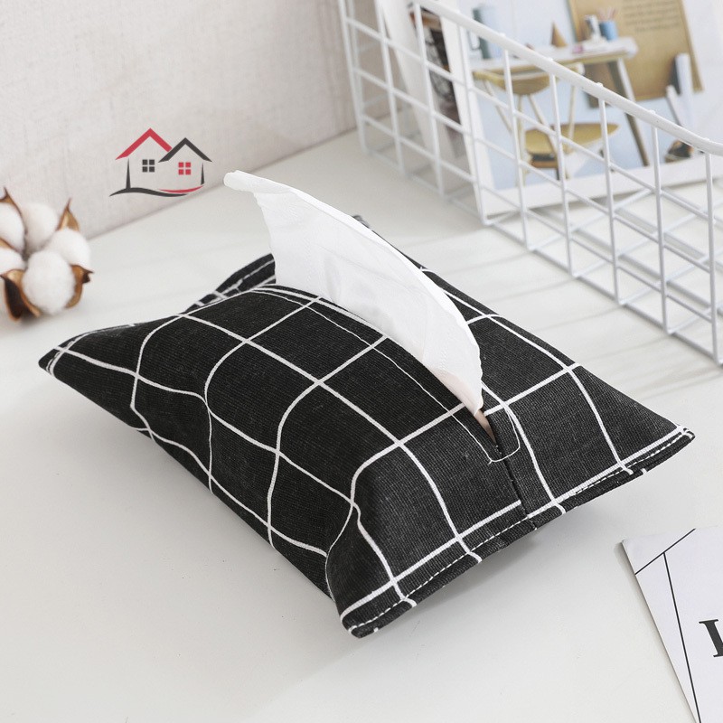 Kglg 1 Pcs Linen Tissue Box Home Kitchen Living Room Paper Cover Bag ...
