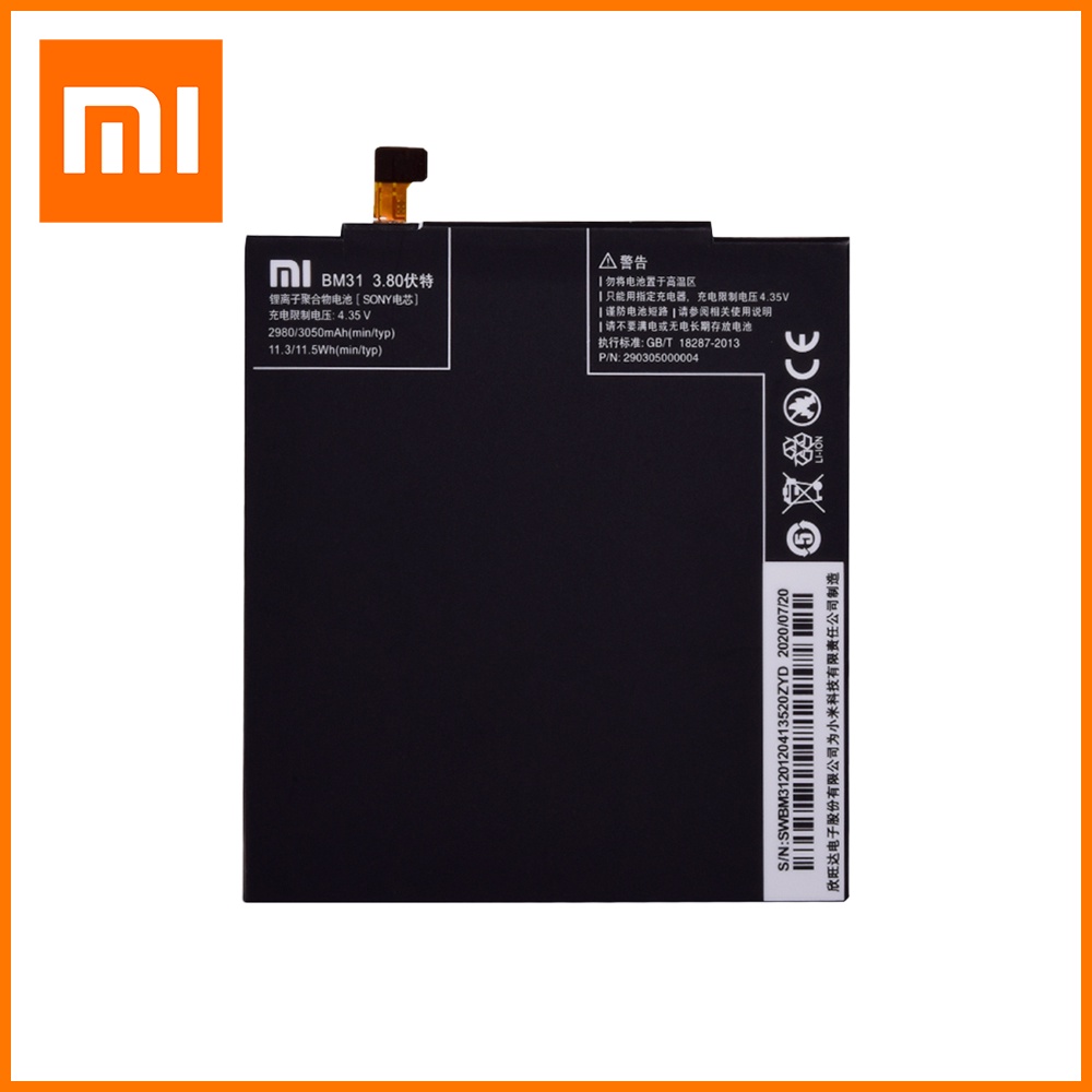 Xiao Mi New 100 Original 3050mAh BM31 Phone Battery For Xiaomi Mi 3 M3 ...