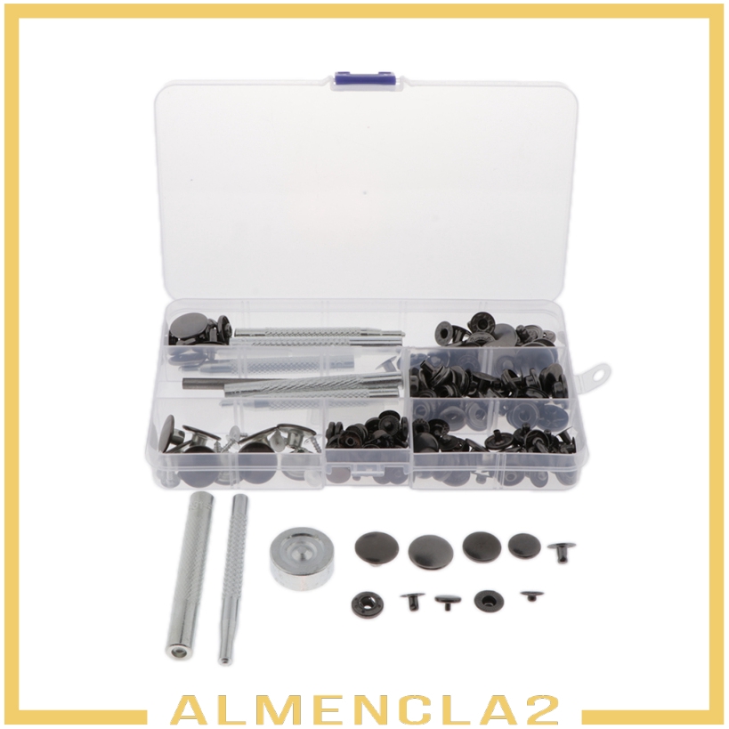 160 Sets Snap Button Rivets Studs with Tool for DIY Bags Shoes Craft ...