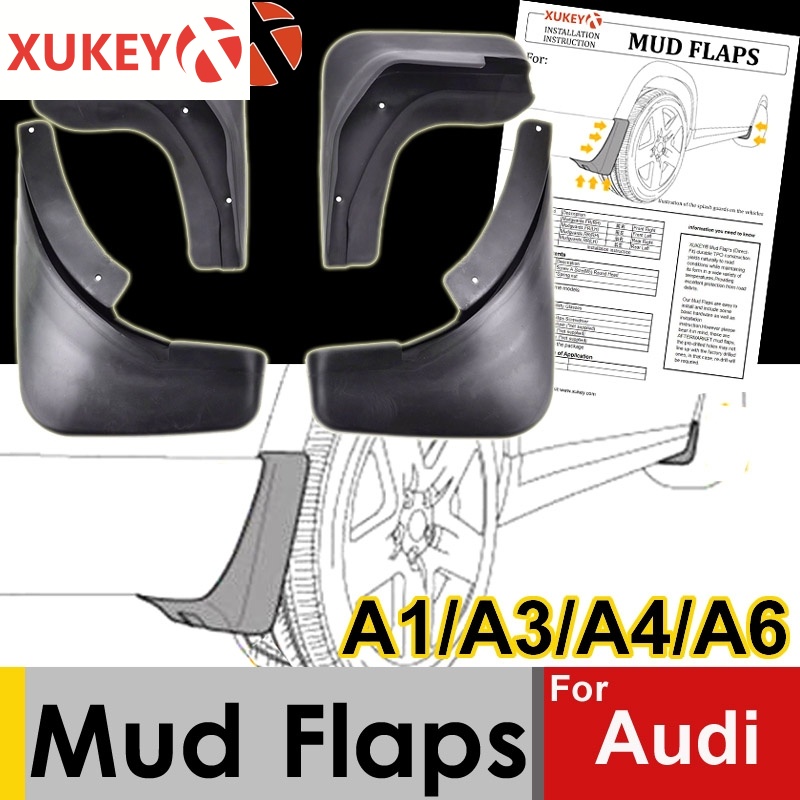 Genuine XUKEY Car Mud Flaps For Audi A3 A4 A6 (8E 8P B6 B7 C6) Mudflaps ...