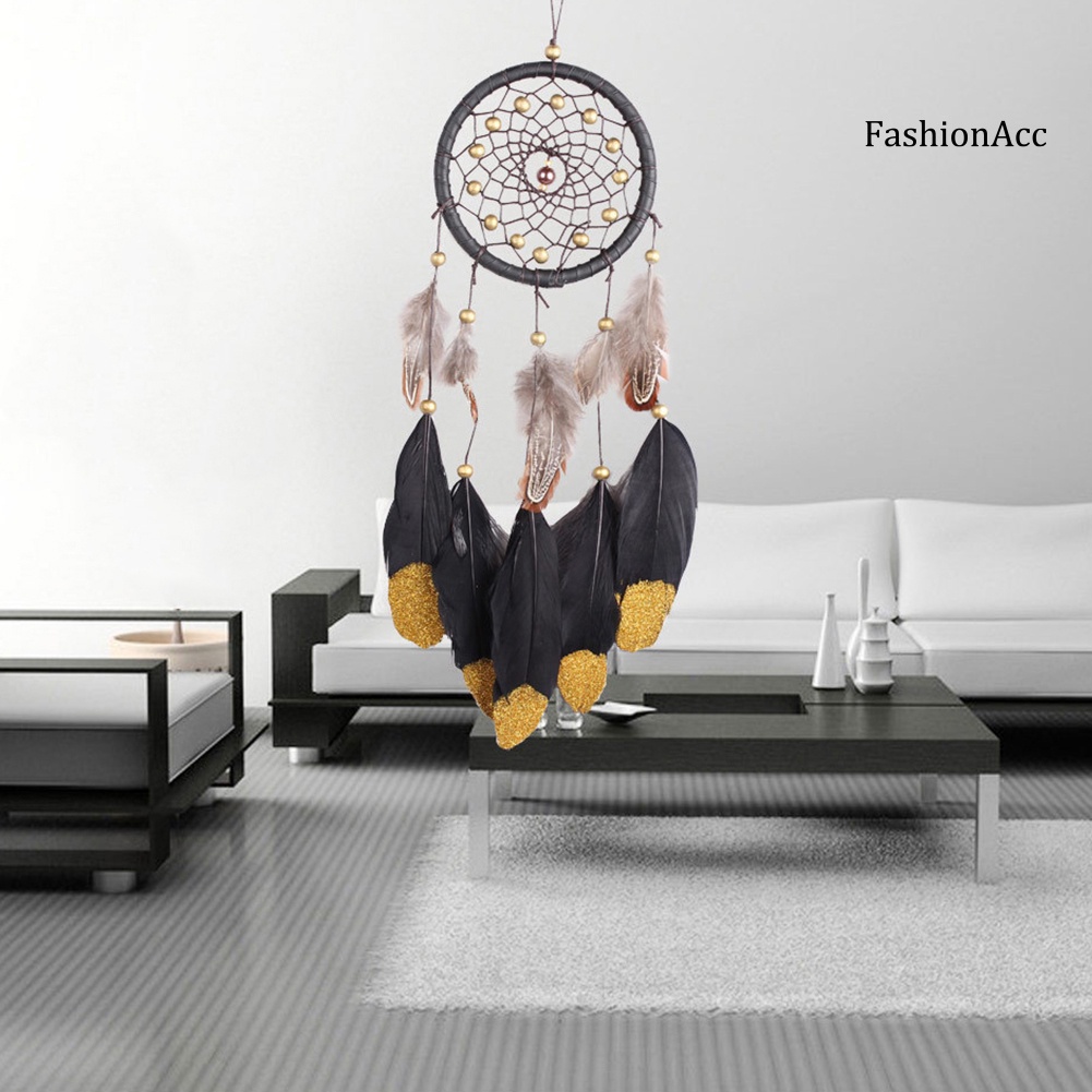 「FASH 」Handmade Feather Beads Dream Catcher Wall Car Hanging Ornament ...