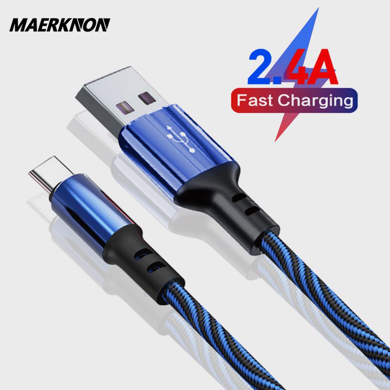 2.4A USB C Charger Cable Threaded Fast Charging Type C Cable For huawei ...