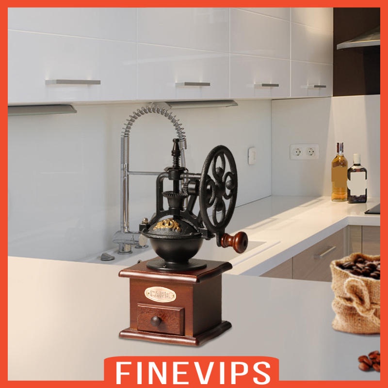 [FINEVIPS] Vintage Style Coffee Grinder Windmill Wheel Hand Crank for ...