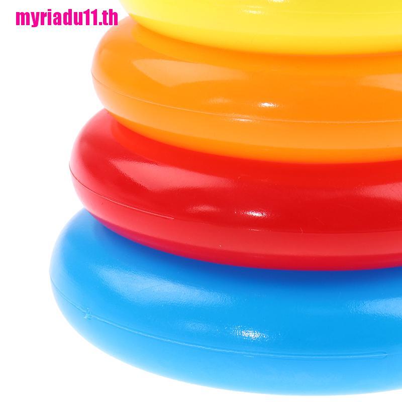 【Mrth】Kids Educational Toy Rainbow Color Stacking Rings Tower Toy Bath ...