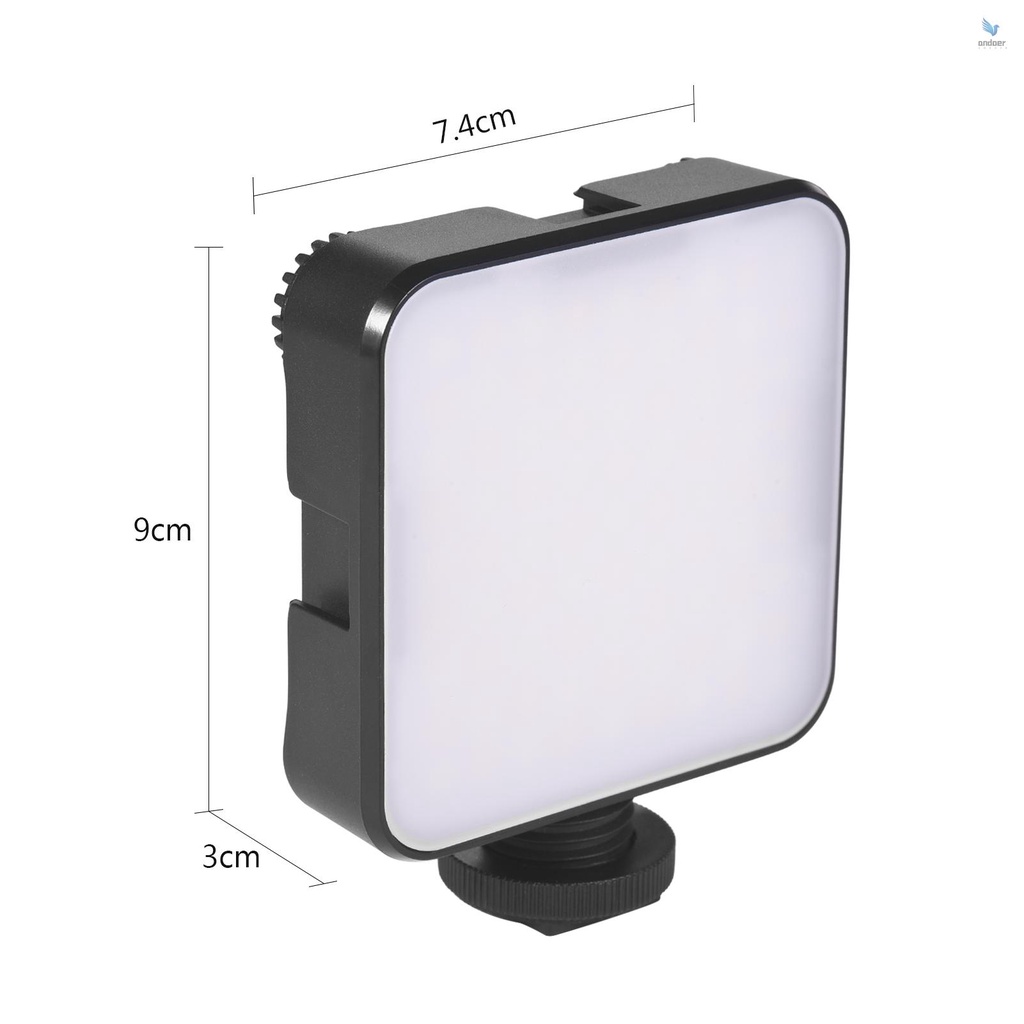 Andoer ST81 ไฟวิดีโอ LED 2500K-9000K อุณหภูมิ 2 สี ปรับได้ CRI95+ พร้อม 3 ตัวยึด สำหรับ VLOG ...