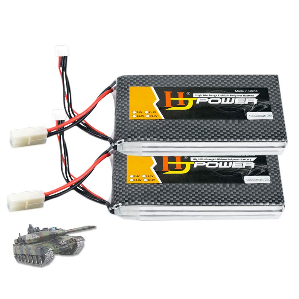 HJ ower 11.1V 10000mAh 25C Lio battery 3S For 1/16 2A6 Tank RC Drone ...