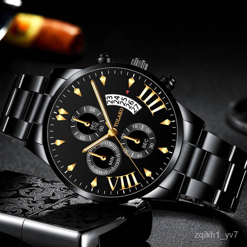 Xinmei Luxury Gold Mens Stainless Steel Analog Watch Business Calendar ...