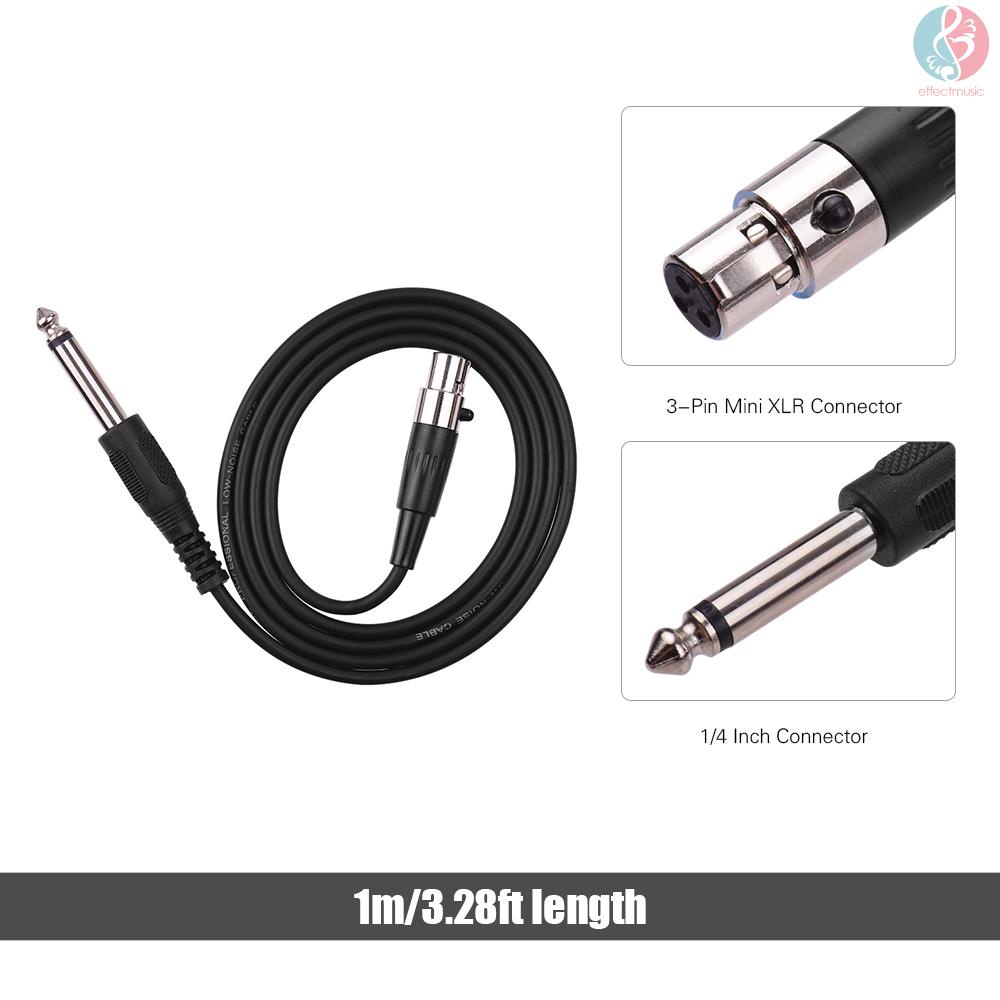 3-Pin Mini Xlr Connector (Ta3F) To 14 นิ้วสายเคเบิ้ลเชื่อมต่อไมโครโฟน ...