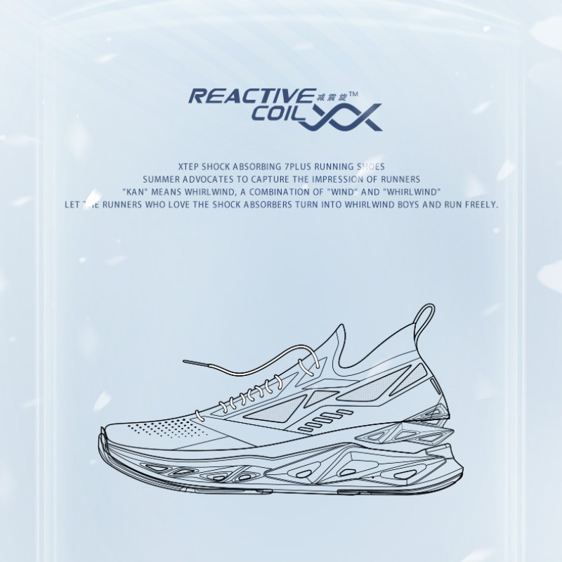 Xtep Reactive Coil 7s รองเท้าผ้าใบ ตาข่าย ระบายอากาศ ลําลอง เหมาะกับการ ...