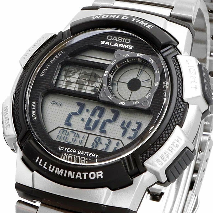 Casio แบตเตอรี่ 10 ปี นาฬิกาข้อมือผู้ชาย สายสแตนเลส รุ่น AE-1000WD-1A ของแท้ประกันศูนย์ CMG ...