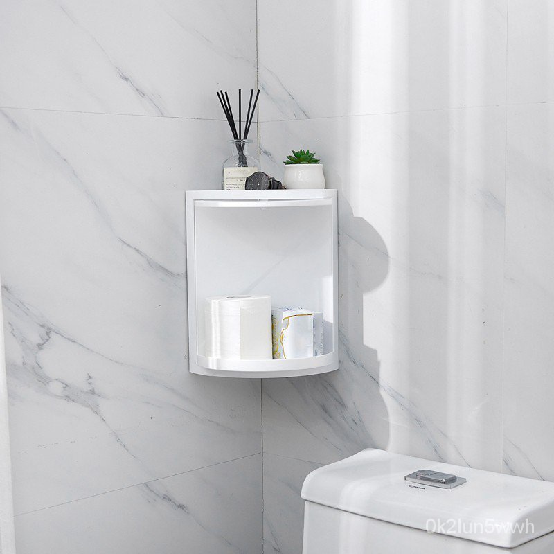 codBathroom 360 Degree Rotating Shelf Kitchen Toilet Shelf Corner Shelf ...
