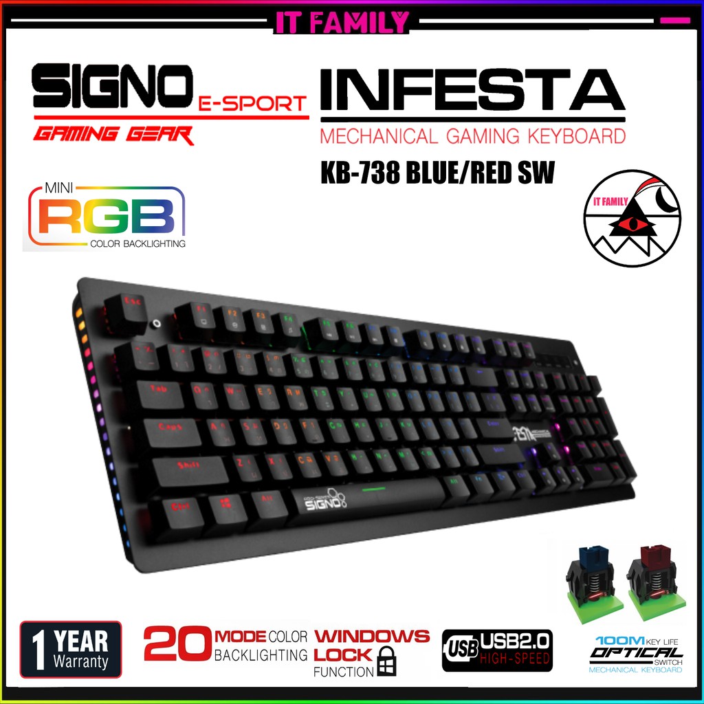SIGNO Gaming Keyboad KB-718 INDIGO RGB TKL (Blue Switch) - dearkirana69 ...