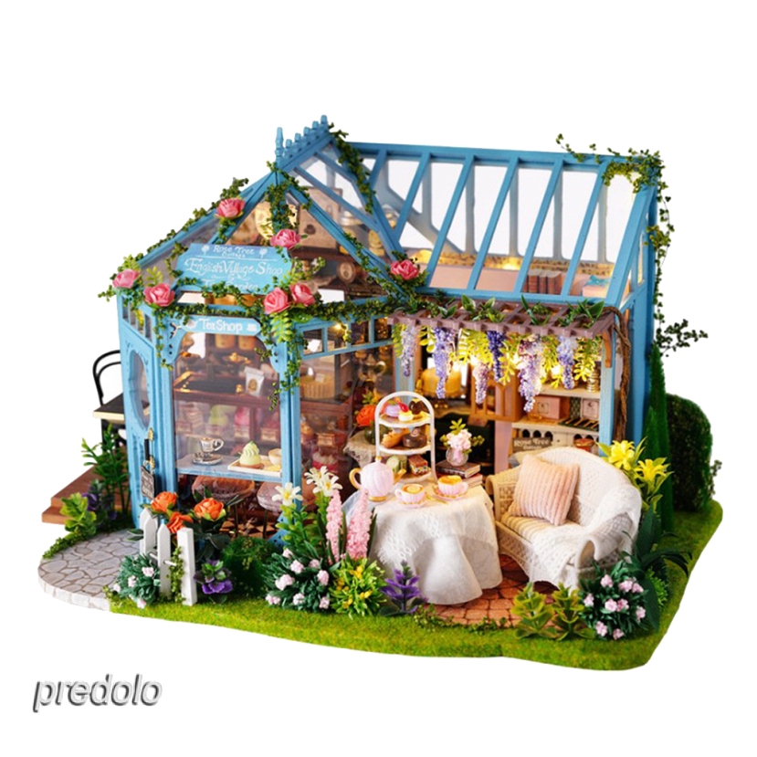 1:24 Miniature Diorama Dollhouse DIY Kit Garden Cake Shop Tea House Model Gv3o | Shopee Thailand