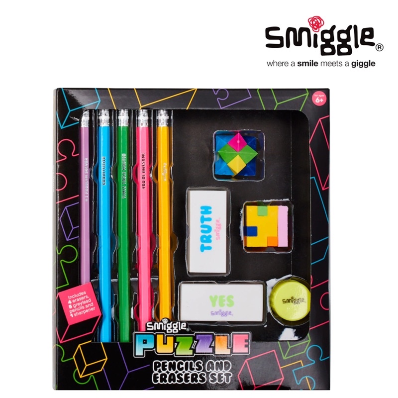 smiggle สมิกเกอร์ pencil writing set เซ็ทดินสอไม้ ยางลบ จ่ายปลายทางได้ ...