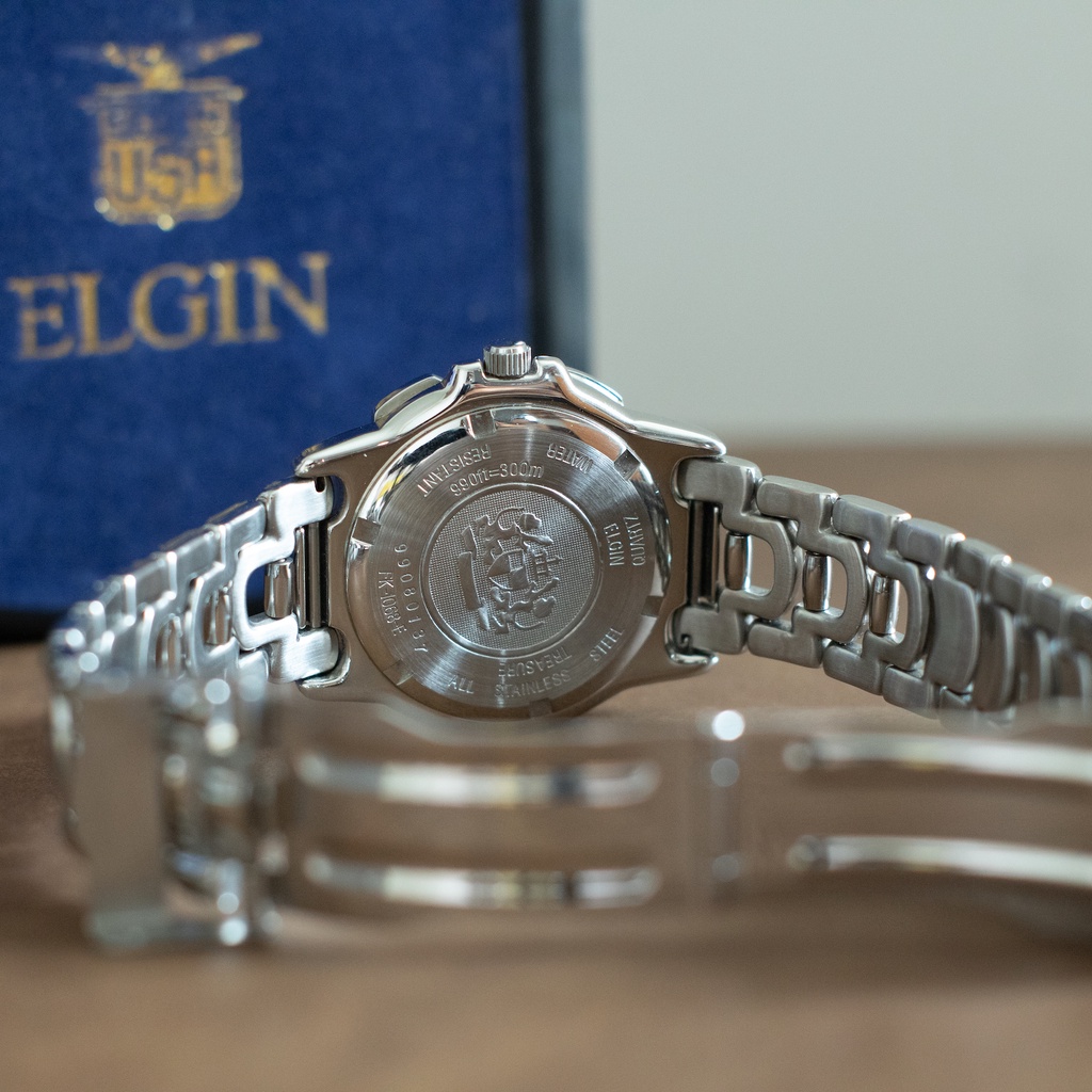 นาฬิกา ELGIN USA รุ่น FK-1068E มือสอง สภาพดี 99 พร้อมกล่อง ป้าย การ์ด ...