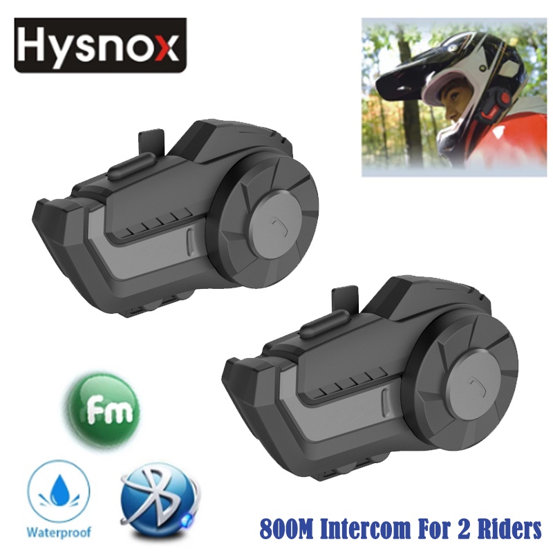 2PcsSet Hysnox HY-1001 Motorcycle Helmet Intercom Headset 800M 2 Rider ...