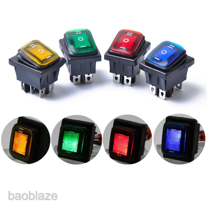 4pcs 6 Pin On/Off/On 3 Position Rocker Power Switch With Backlight ...