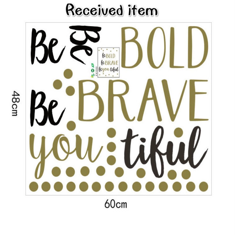 Color Polka Dot Be Bold Be Brave Be You Titul-Home Decor Wall Sticker ...