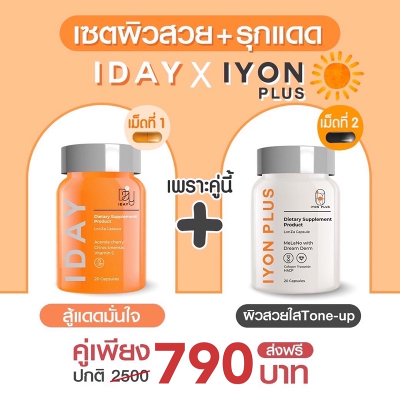 ล็อตใหม่ พร้อมส่ง iYon iDay วิตามินผิวและกันแดดแบบกิน บำรุงผิวสวยพร้อม ...