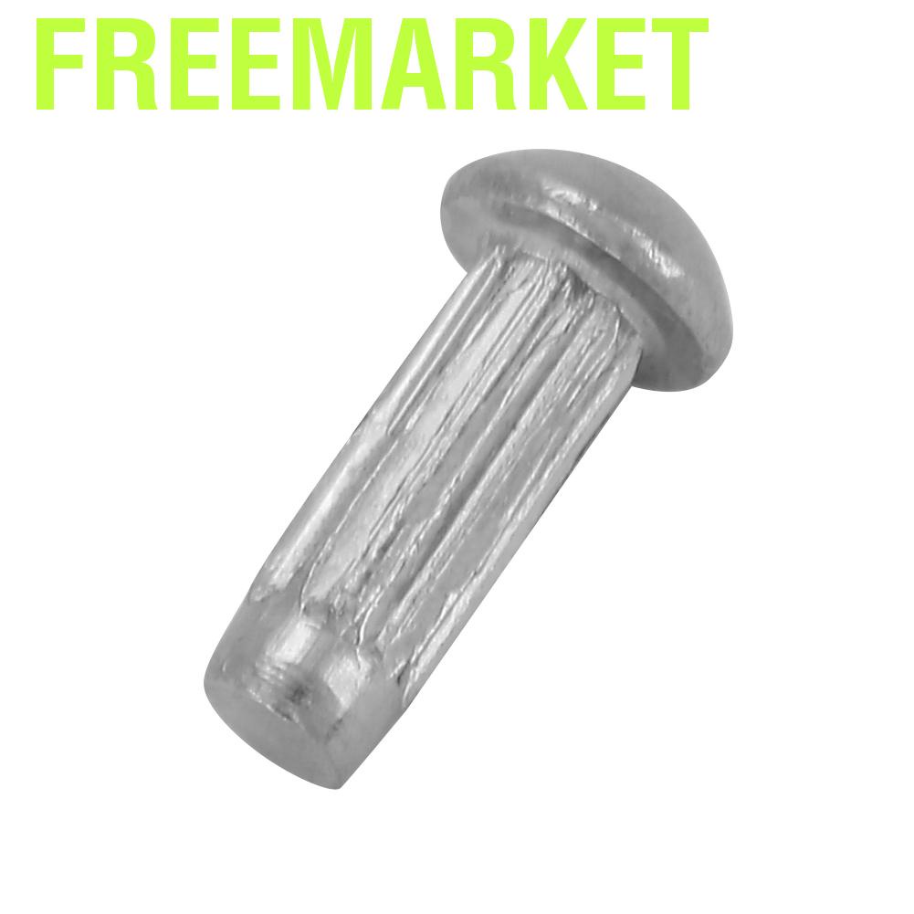 Freemarket 100pcs M2 Stainless Steel Round Head Knurled Shank Solid ...