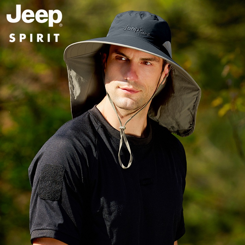 JEEP Sun Hat Men s Face Mask Summer Outdoor Fishing หมวกกันแดดชาวประมง ...