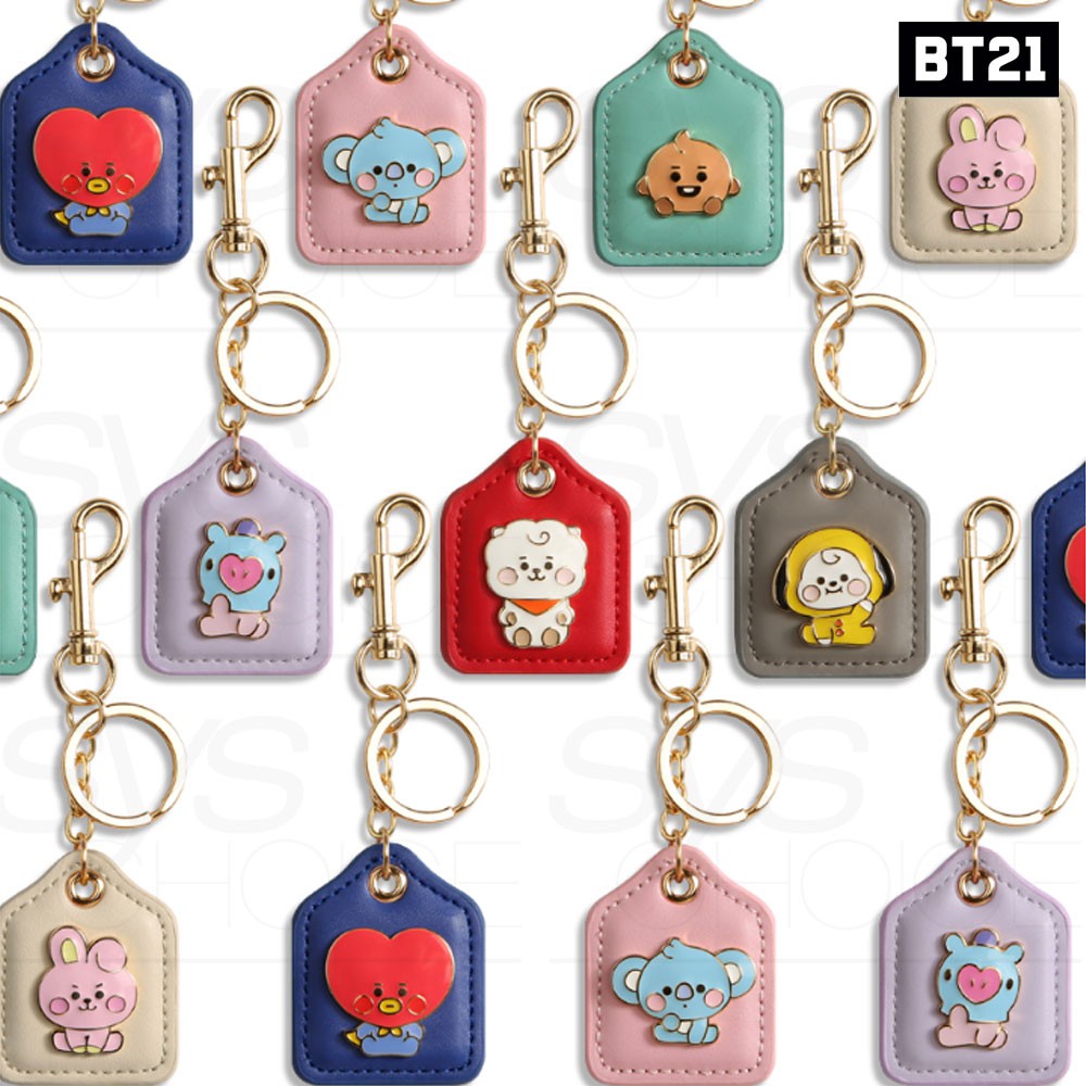 BTS BT21 Official Authentic Goods Baby Leather Metal Keyring - syschoice.th - ThaiPick