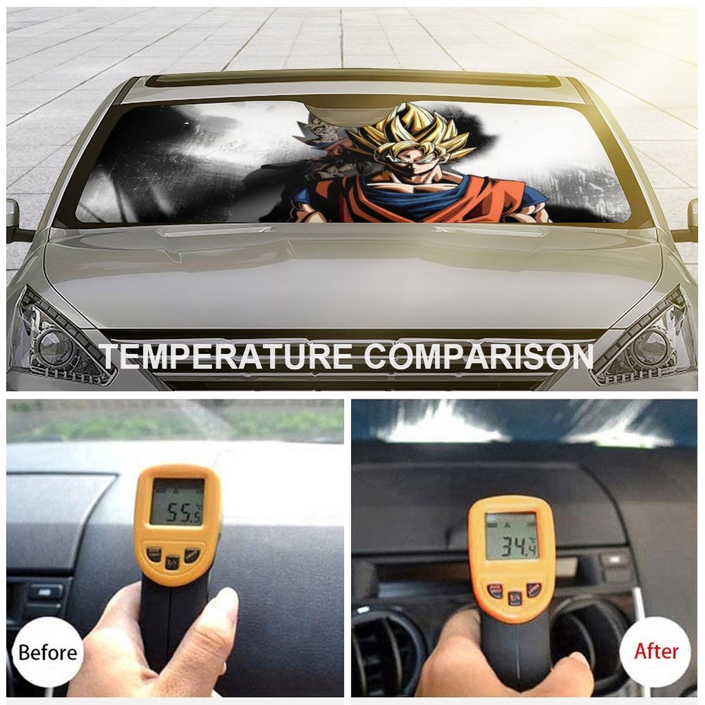 ดวงอาทิตย์โล่Car Sunshade Dragon-Ball Foldable Reflective Windshield ...