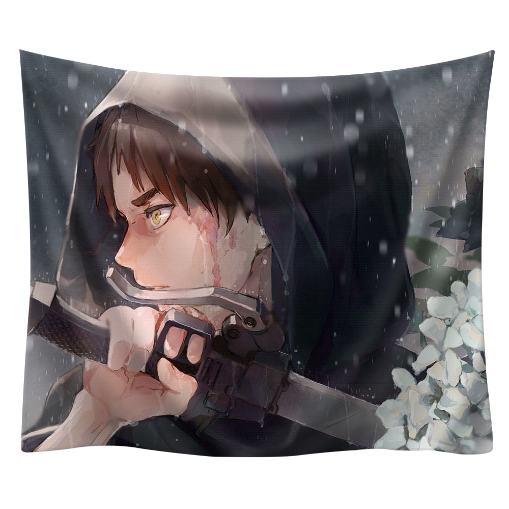 ผ้าม่าน ขนาดJapan Anime Attack on Titan Tapestry Film Tapestry Wall ...