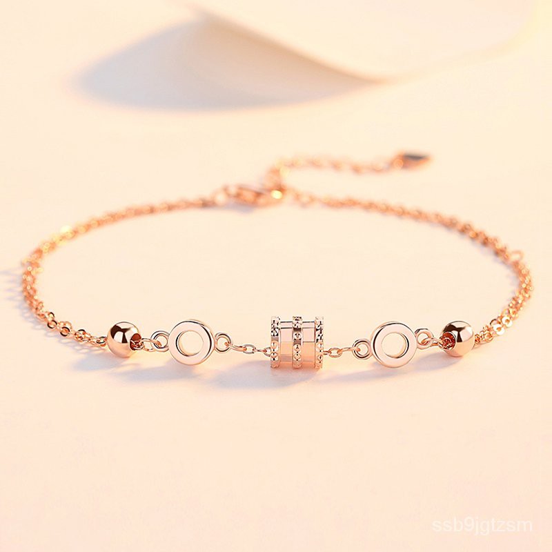 JigmeเงินรอบเอวS925สร้อยข้อมือเงินหญิงกุหลาบทองinsเล็กๆน้อยๆออกแบบ ของขวัญวันวาเลนไทน์ที่จะส่ง ...