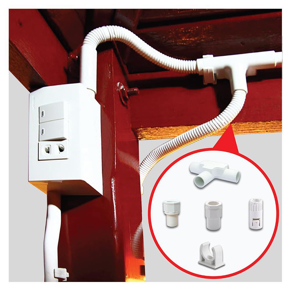 ท่ออ่อนลายลูกฟูก CLIPSAL 9020CM 50 ม. สีขาว FLEXIBLE CONDUIT CLIPSAL ...