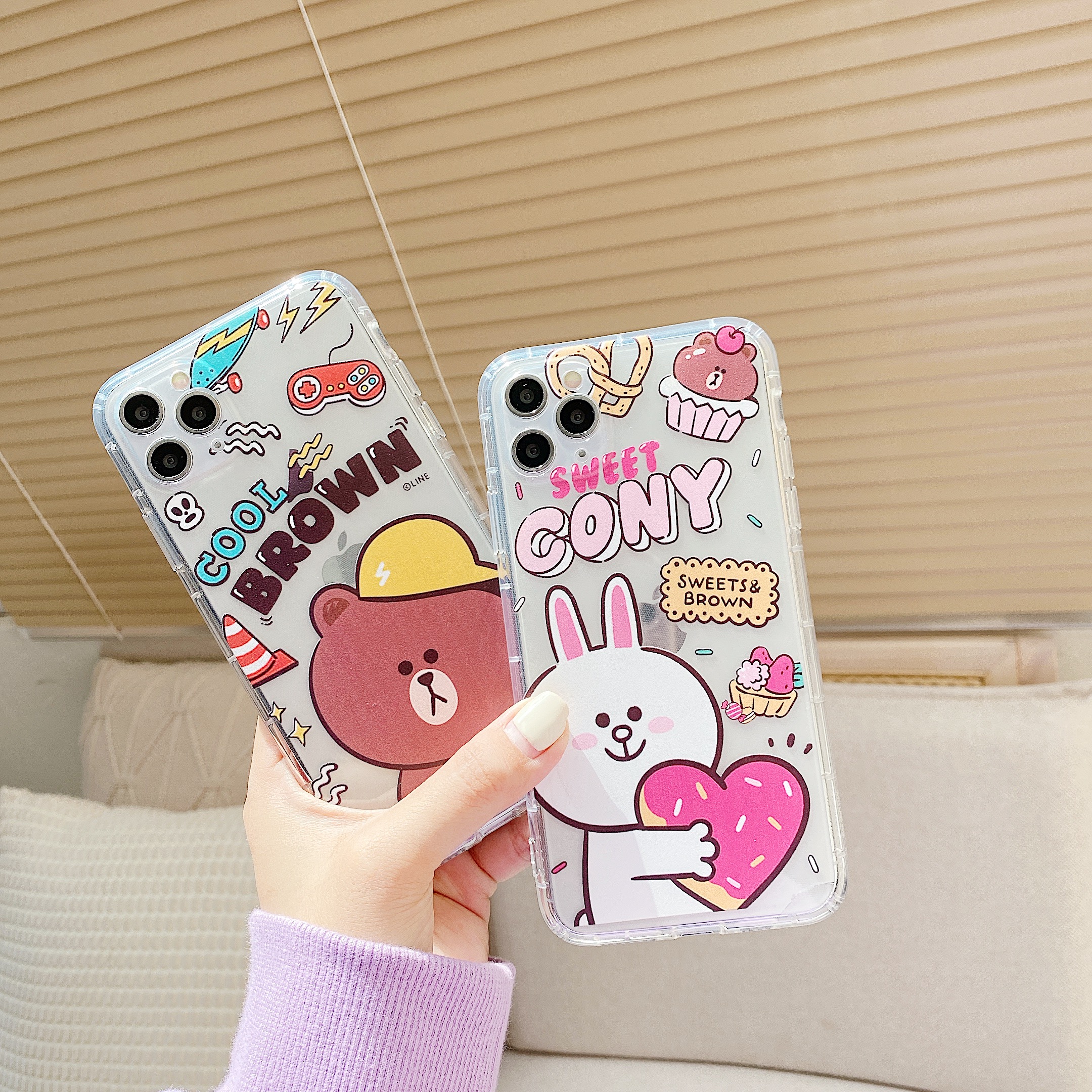 LINE FRIENDS CONY เคสโทรศัพท์มือถือลายการ์ตูนหมีสําหรับ Iphone 12 Mini 11 Pro Max Xs Max Xr X ...