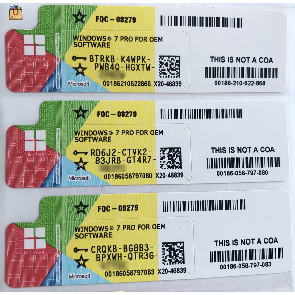 Windows 7 Pro 32/64bit OEM - Coa Sticker Key (2PC) - s_ittisak - ThaiPick