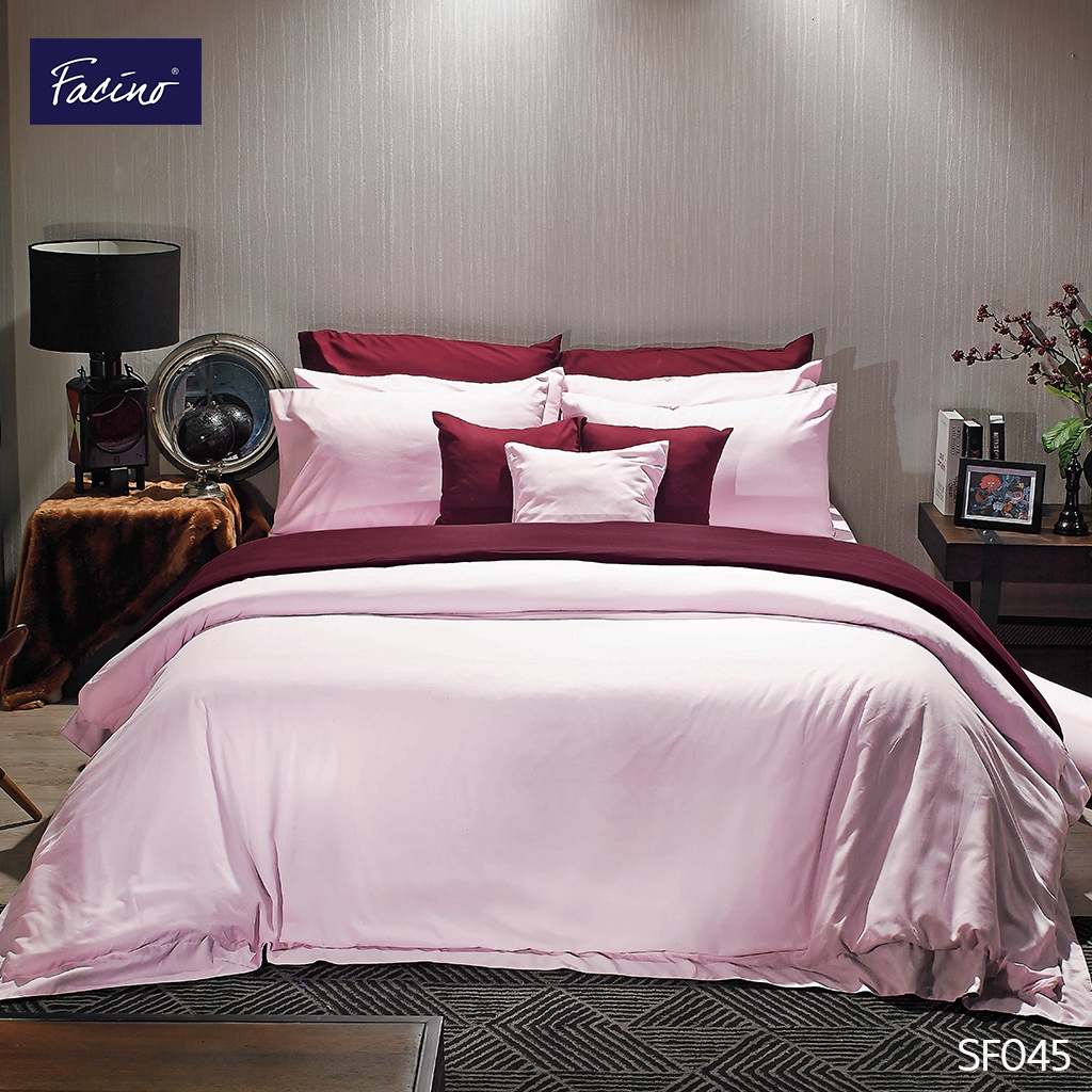 Facino ชุดผ้าปูที่นอน 6 ฟุต 5 ฟุต 5 ชิ้น ผ้านวมขนาด 100X90 Solid MIX ...