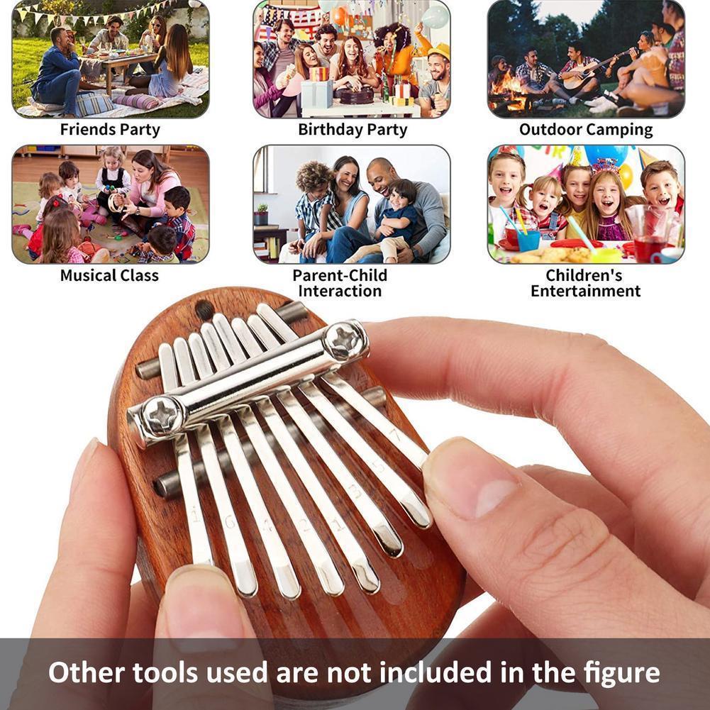 Portable Mini 8-key Sapele Plate Kalimba Thumb Piano Finger Practice ...