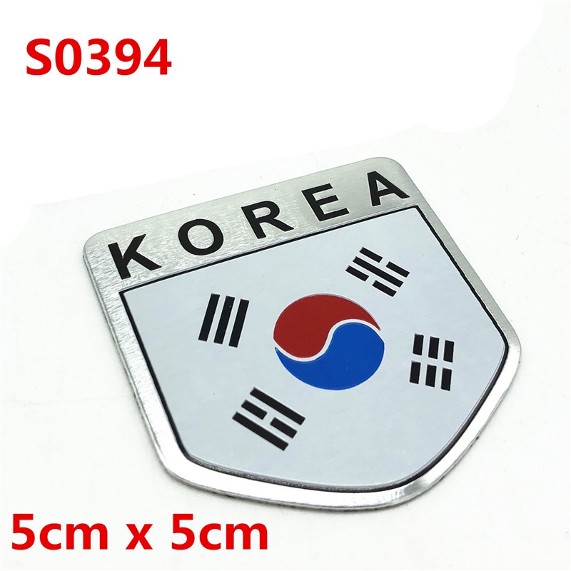 3d Metal Korea Korean National Flag Badge Car Front Grill Grille Emblem ...