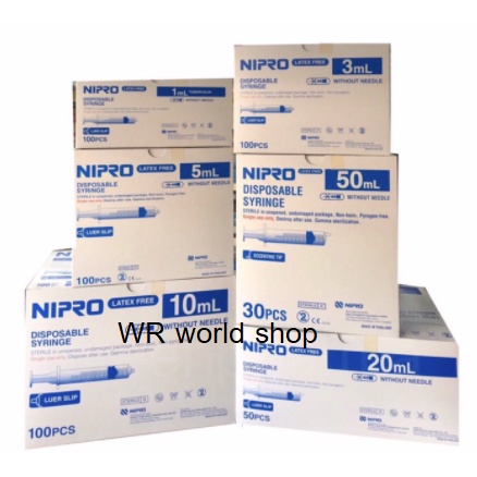 Nipro Syringe ไซริ้ง กระบอกฉีดยา 1, 3, 5, 10, 20 และ 50 ml | Shopee Thailand