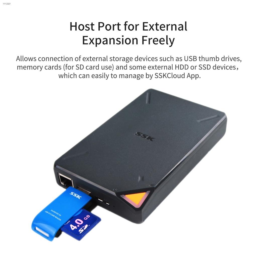 SSK 2TB Portable NAS External Wireless Hard Drive with Own Wi-Fi ...