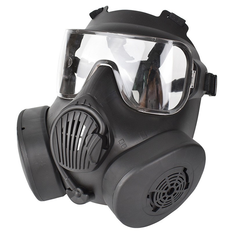 Military Airsoft M50 Fan Gas Mask Protection Double Filter Fan CS ...