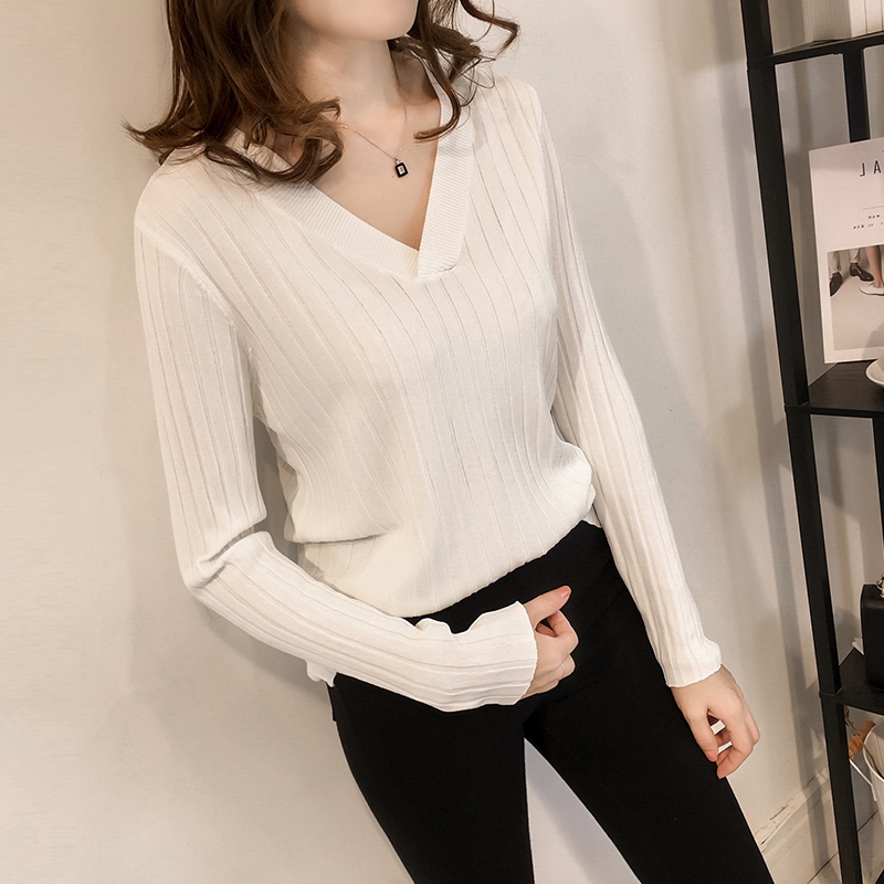 เสื้อแขนยาว ผ้าถัก ทรงหลวม พลัสไซซ์ แฟชั่นฤดูใบไม้ร่วง สําหรับผู้หญิง 2019 ไซซ์ M - 4xl 200 ...