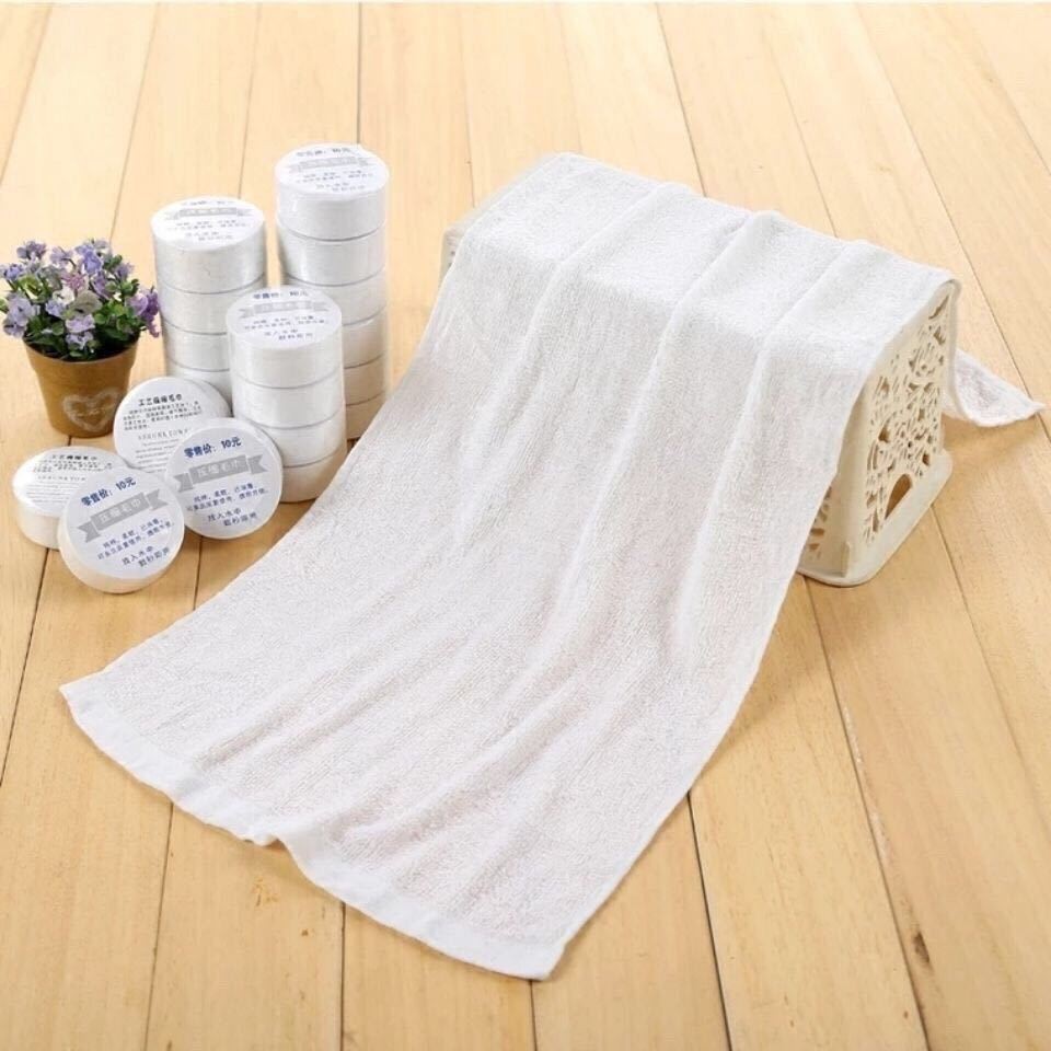 10 ห่อ] ผ้าเช็ดหน้าแบบใช้แล้วทิ้งที่บีบอัดด้วยผ้าฝ้ายแท้ โรงแรม โรงแรม ...